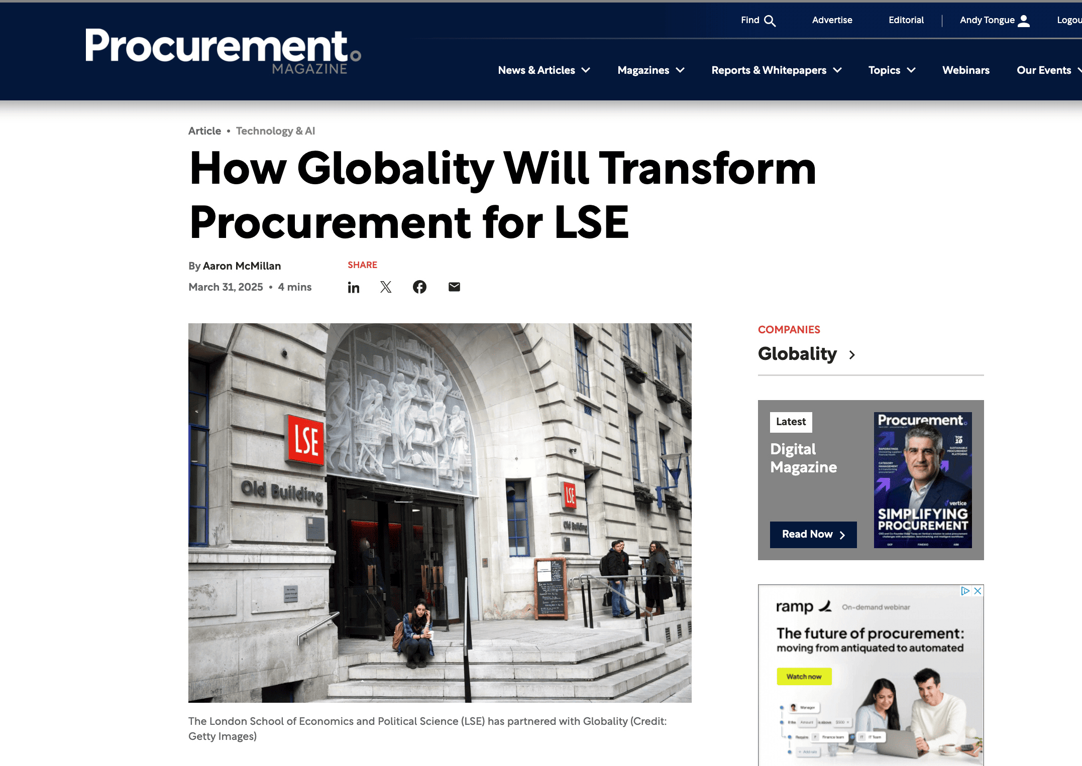[Procurement Mag] How Globality Will Transform Procurement for LSE